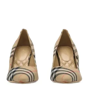 Burberry Checked Pumps - Sand