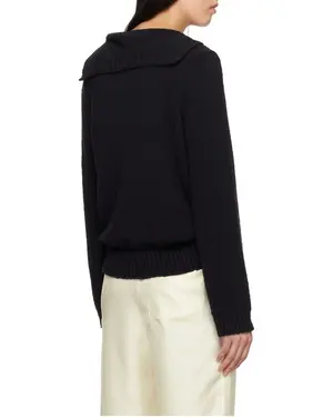 LOULOU STUDIO Ribbed Bouclette Knit Sailor Collar Pullover