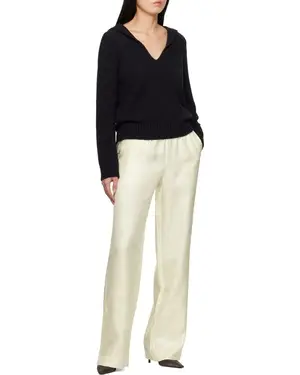 LOULOU STUDIO Ribbed Bouclette Knit Sailor Collar Pullover