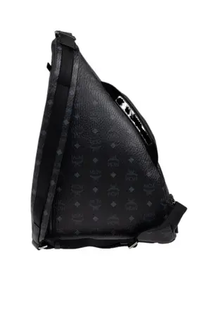 Mcm Sling Back Bag With Monogram - Black