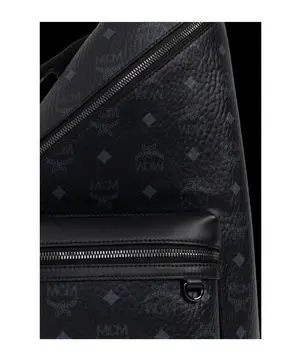 Mcm Sling Back Bag With Monogram - Black