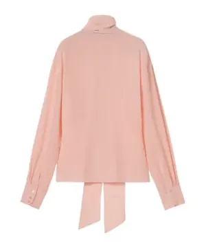 Gucci Crepe De Chine Shirt With Neck Bow - Pink