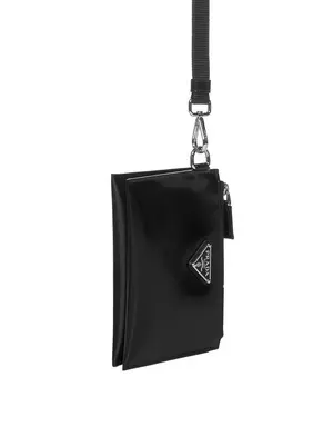 Prada Logo Plaque Zip-up Wallet