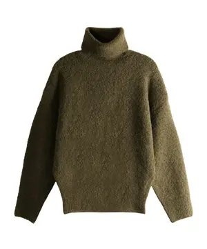 TOTEME High Neck Textured Long Sleeve Sweater