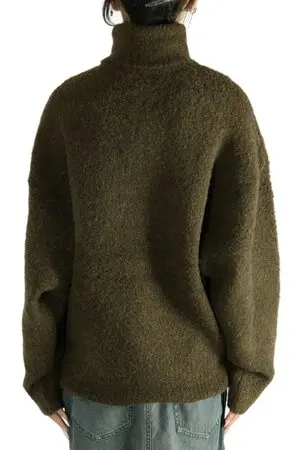 TOTEME High Neck Textured Long Sleeve Sweater