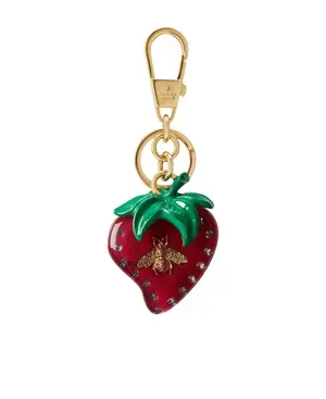 Gucci Bee Strawberry Keychain - Red