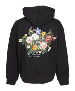 WOOYOUNGMI Hooded Sweatshirt With Floral Graphic - Black