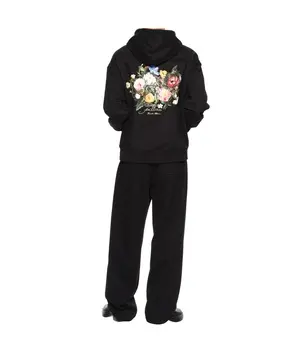 WOOYOUNGMI Hooded Sweatshirt With Floral Graphic - Black