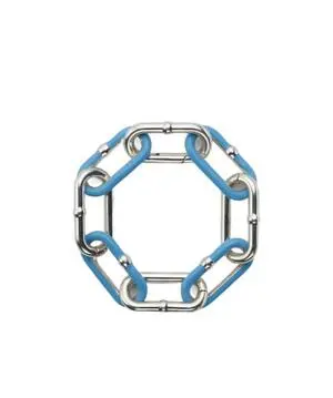 Bottega Veneta Sterling Silver Enamel Chain Bracelet - Blue