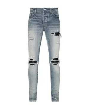 Amiri Distressed Finish Ripped Skinny Jeans - Gray