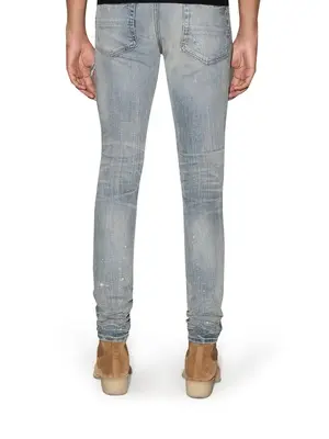 Amiri Distressed Finish Ripped Skinny Jeans - Gray