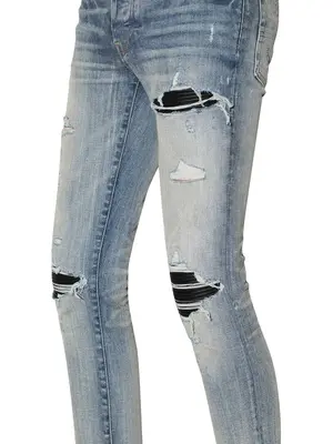 Amiri Distressed Finish Ripped Skinny Jeans - Gray