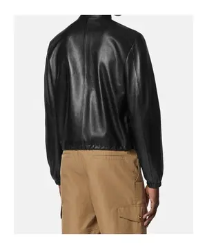 Versace Leather Stand Collar Jacket
