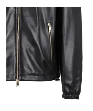 Versace Leather Stand Collar Jacket