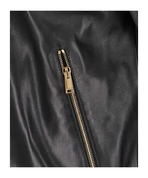 Versace Leather Stand Collar Jacket