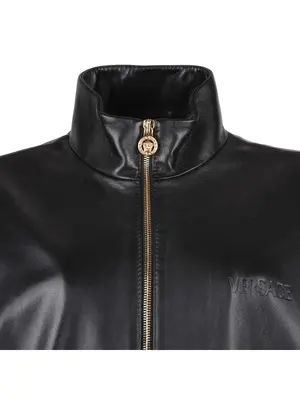 Versace Leather Stand Collar Jacket
