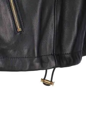 Versace Leather Stand Collar Jacket