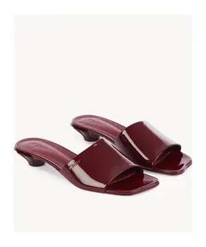 Chloé Patent Calfskin Flower Mules
