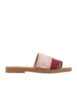 Chloé Woody Logo Detailed Sandals - Brown