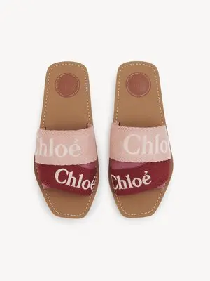 Chloé Woody Logo Detailed Sandals - Brown