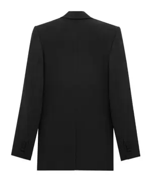 Saint Laurent Single-breasted Peak Lapel Jacket - Black