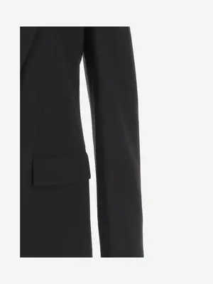 Saint Laurent Single-breasted Peak Lapel Jacket - Black
