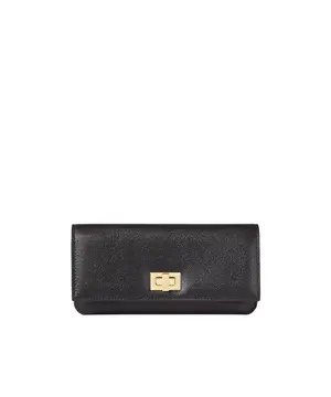 Fendi Turn-lock Continental Wallet - Black