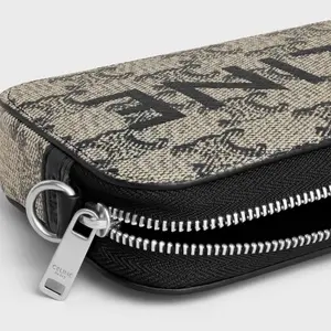 Celine Horizontal Pouch In Triomphe Canvas With Print