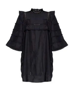 Isabel Marant Étoile Pintuck Lace-panel Silk Dress