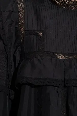 Isabel Marant Étoile Pintuck Lace-panel Silk Dress