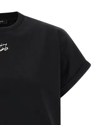 Balmain Logo Embroidered Cropped T-shirt