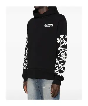 Amiri Bones Stacked Graphic Hoodie - Black