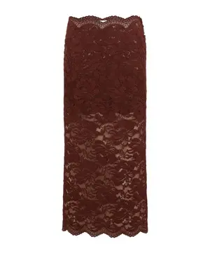 Rabanne Lace Midi Skirt - Brown