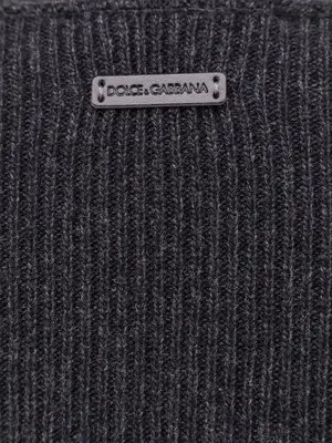Dolce & Gabbana Logo Plaque Crewneck Knitted Jumper - Black