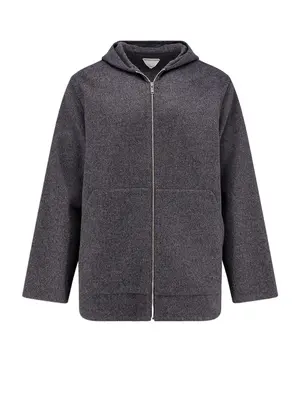 Bottega Veneta Hooded Double Face Zipped Jacket - Black