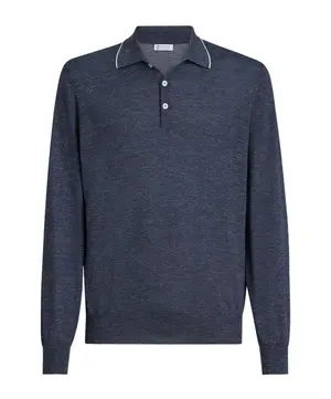 Brunello Cucinelli Lightweight Plain Stitched Polo Shirt