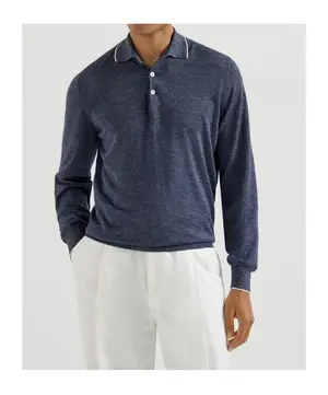 Brunello Cucinelli Lightweight Plain Stitched Polo Shirt