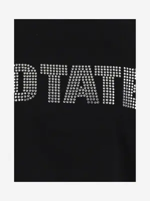 ROTATE BY BIRGER CHRISTENSEN Logo Embellished Cropped Sweatshirt - Black