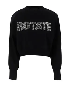 ROTATE BY BIRGER CHRISTENSEN Logo Embellished Cropped Sweatshirt - No
