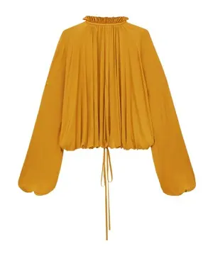 Saint Laurent Puff Sleeve Knitted Shirt