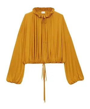 Saint Laurent Puff Sleeve Knitted Shirt - Yellow