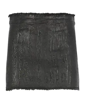 Rick Owens Denim Mini Skirt With Zipper Detail