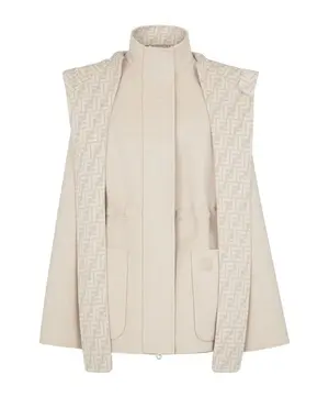 Fendi Ff Motif Hooded Jacket - Beige