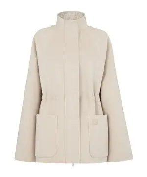 Fendi Ff Motif Hooded Jacket - Beige