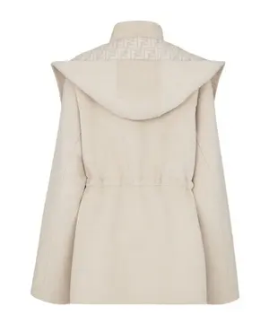 Fendi Ff Motif Hooded Jacket - Beige