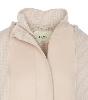 Fendi Ff Motif Hooded Jacket - Beige