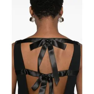 Prada Logo Plaque Sleeveless Mini Dress - Black