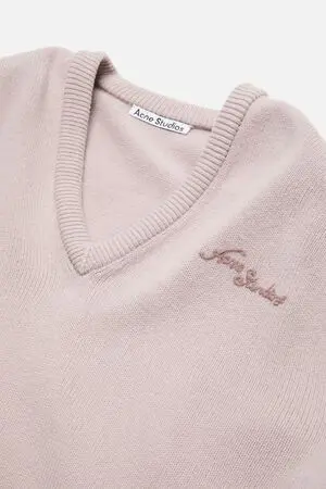 Acne Studios V-neck Embroidered Knit Jumper - Pink