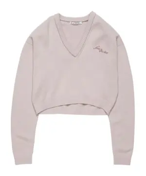 Acne Studios V-neck Embroidered Knit Jumper - Pink