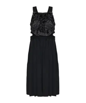Comme Des Garçons Off-the-shoulder Dress With Pleated Detailing - Black